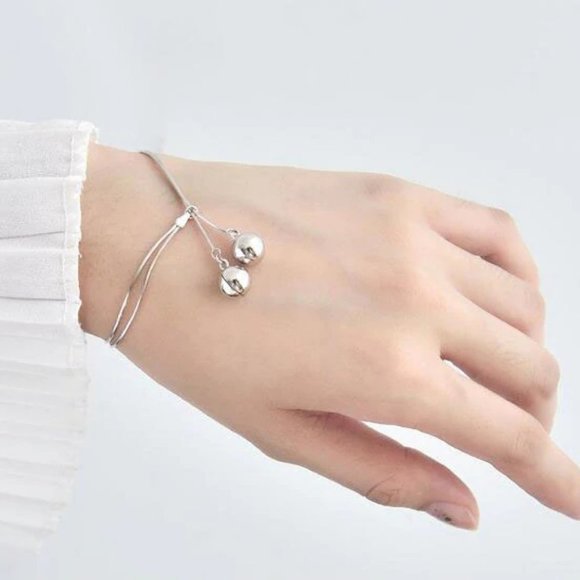 Jewelry | New 925 Sterling Silver Double Bell Bracelet | Poshmark